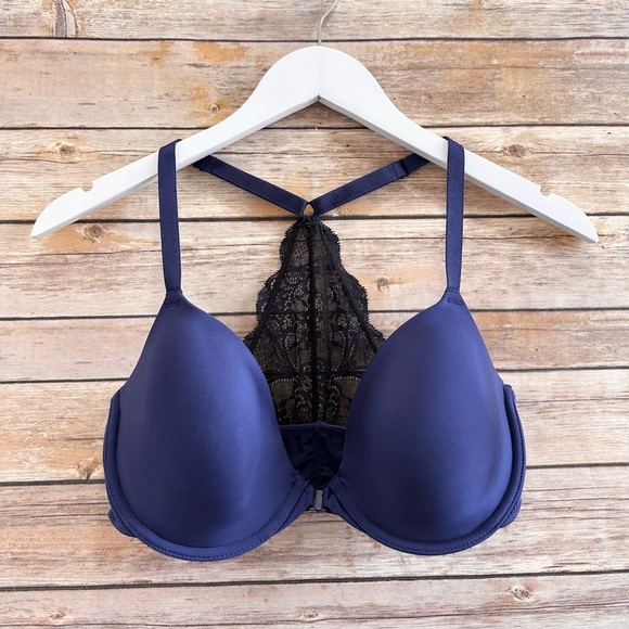 Wacoal | Intimates & Sleepwear | Wacoal Bra Size 34d Blue Black Lace ...